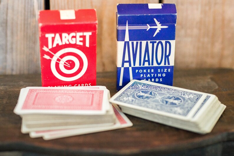 Vintage Playing Card Decks Target & Aviator Poker Bridge | Etsy