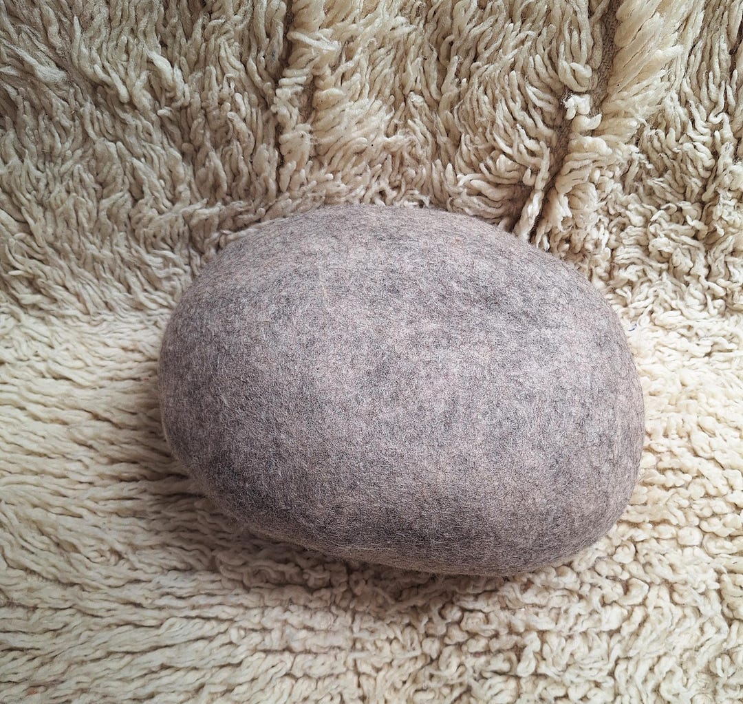 Felted Wool Stone, Wet Felting Technique. Light Beige. Decorating ...