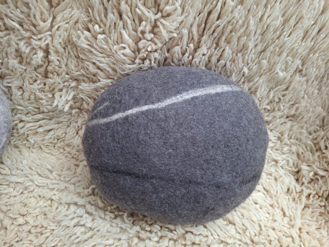 Felted Wool Stone, Wet Felting Technique. Dark Grey. Decorating Felted ...