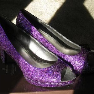 Purple Shoes for Women Violet Rhinestone Crystal Diamonds - Etsy