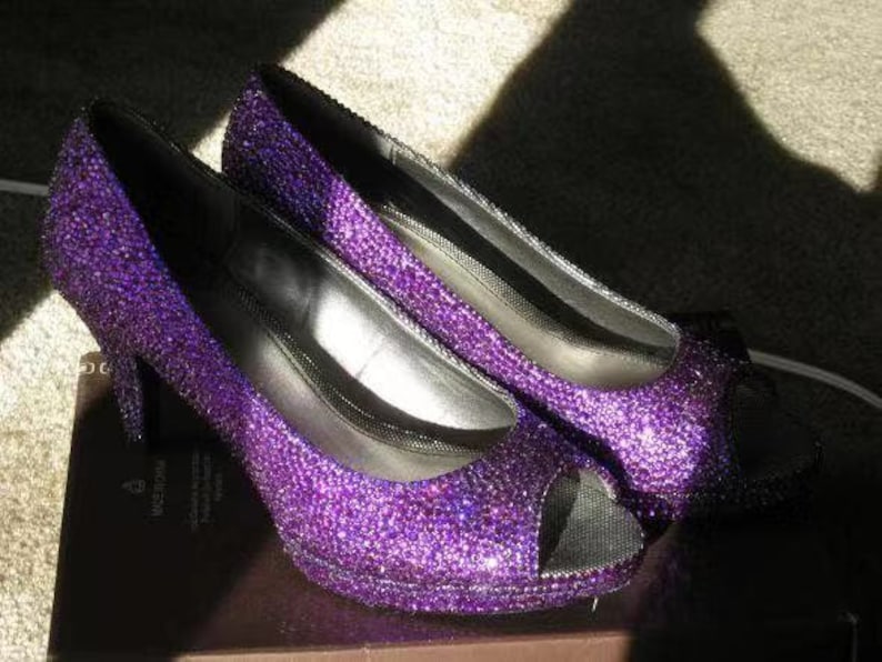Purple Shoes for Women Violet Rhinestone Crystal Diamonds - Etsy