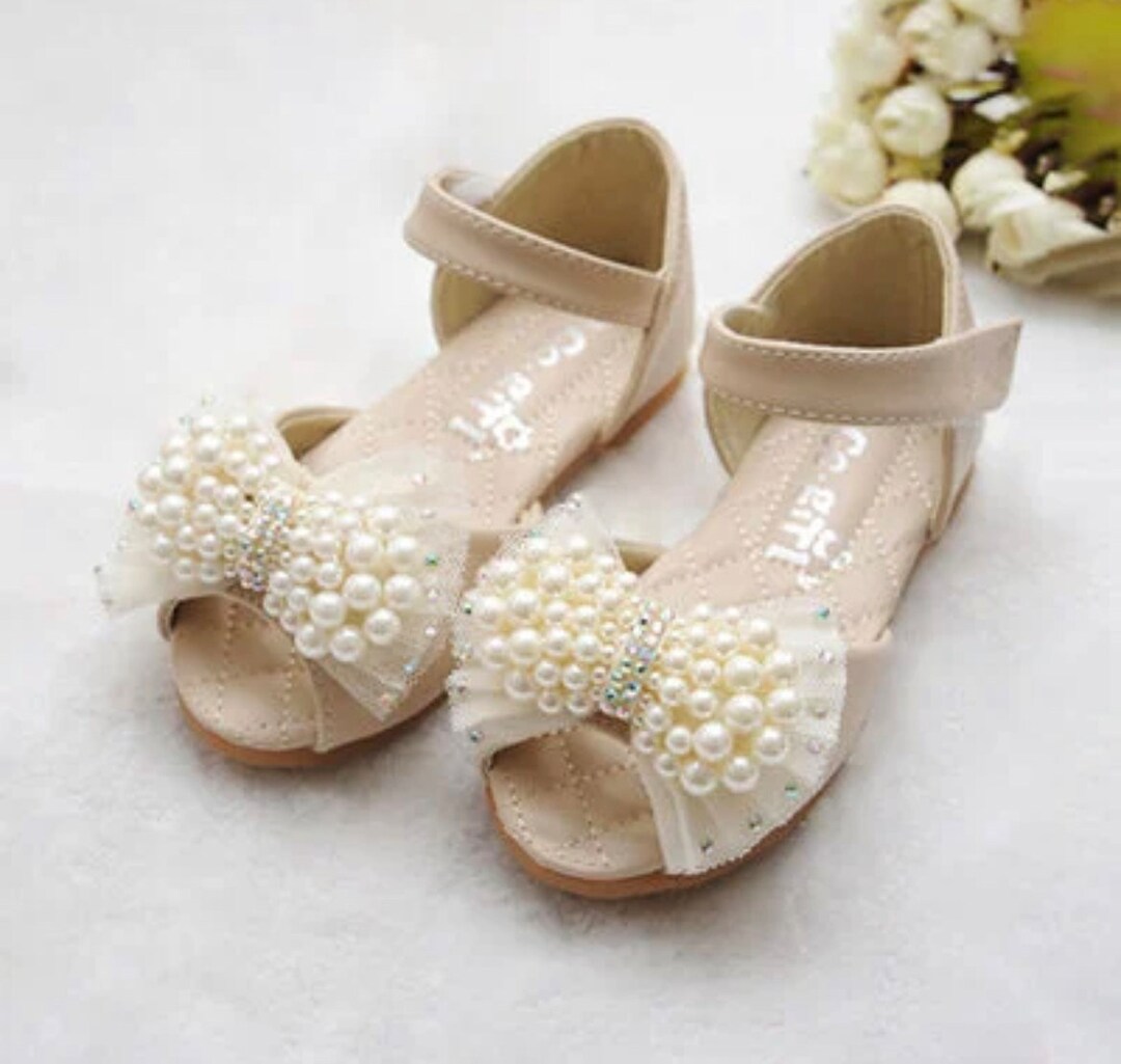 Girls Peep Toe Sandals Toddler Flower Girl Shoes Open Toe Toddler Shoes ...