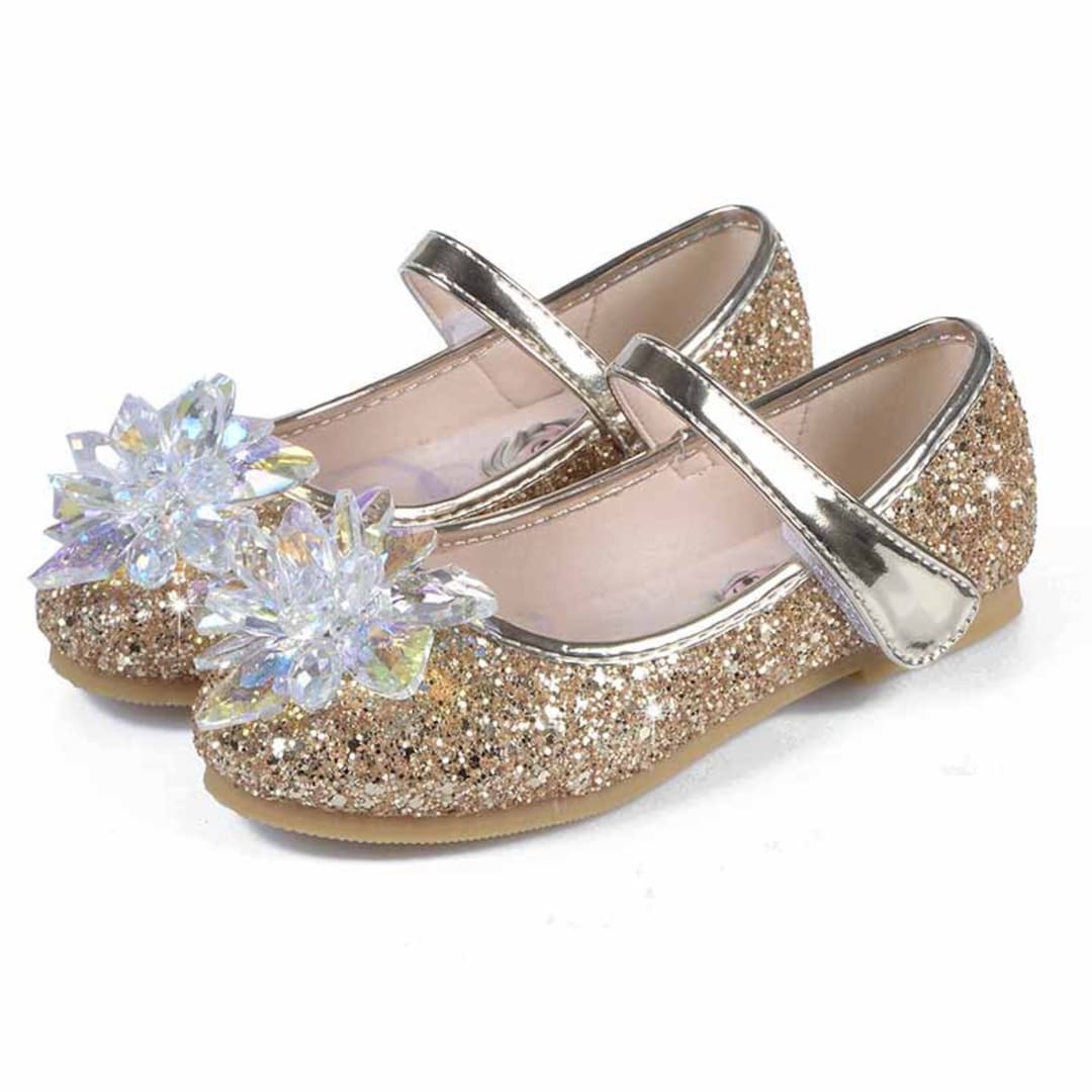 Light Gold Bling Shoes for Girls Glitter Stones Sparkle Shoes Toddler ...