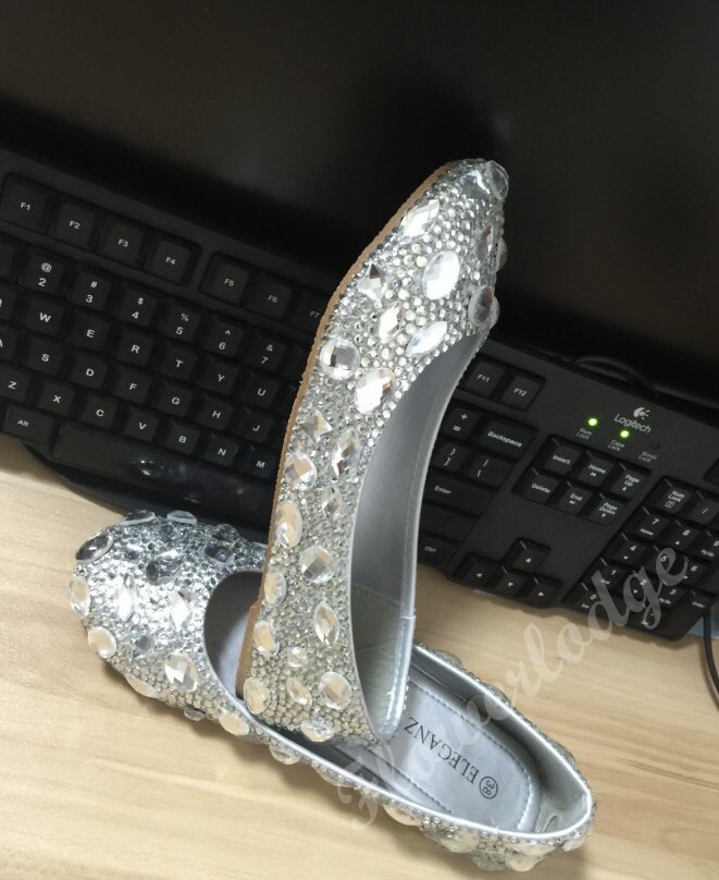 Rhinestone Women Flat Shoes Clean Gems Stones Sparkly Crystal - Etsy