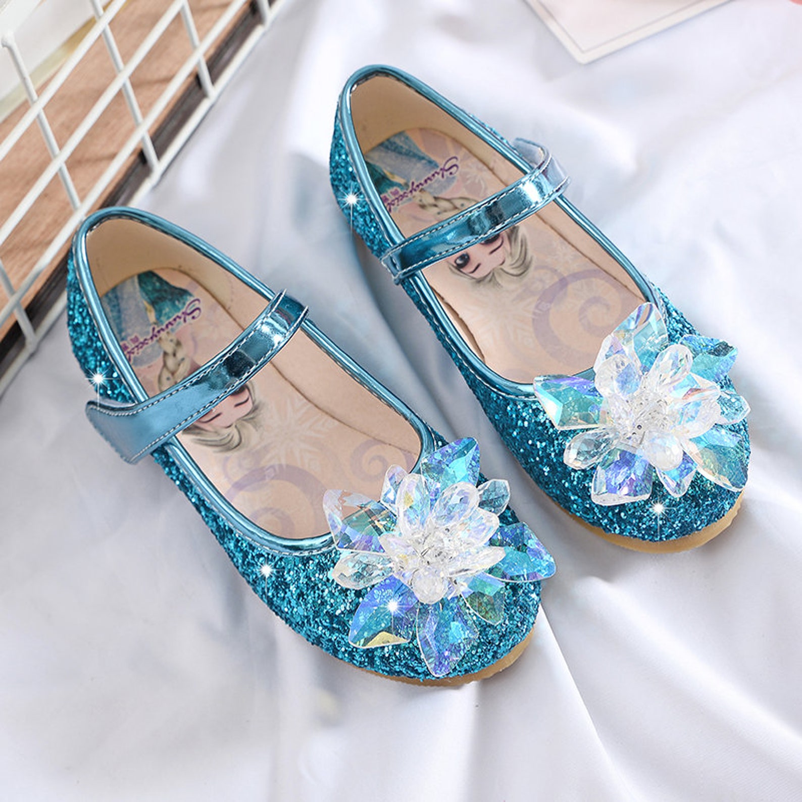 Blue Bling Shoes for Girls Rhineston Stones Sparkle Shoes Toddler Girls ...