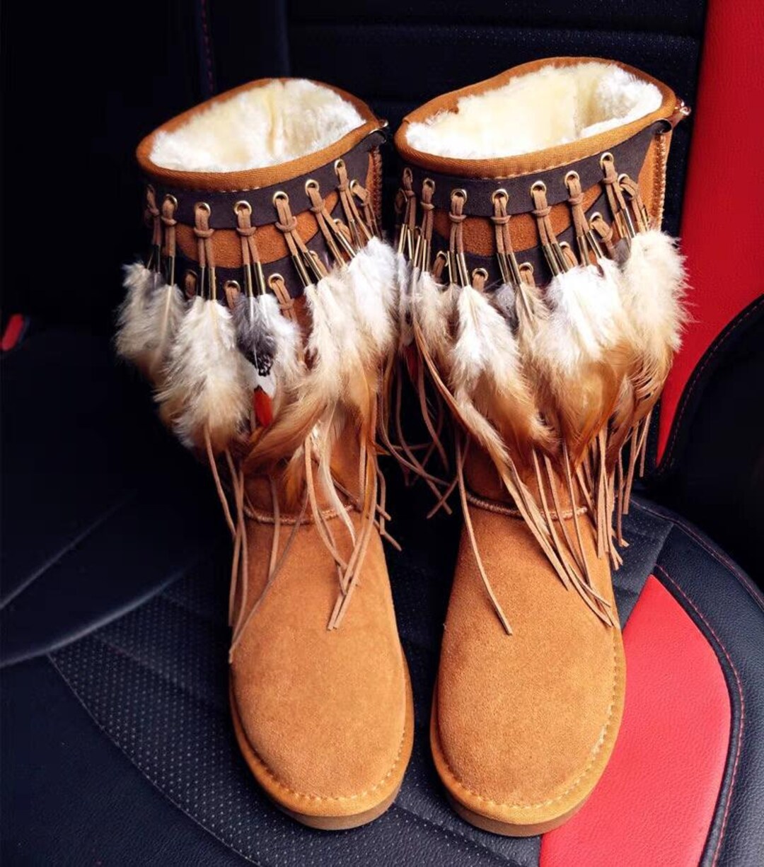 Unique Boots Handcraft Feather Tassel Boho Boots Bohemian Boots for ...