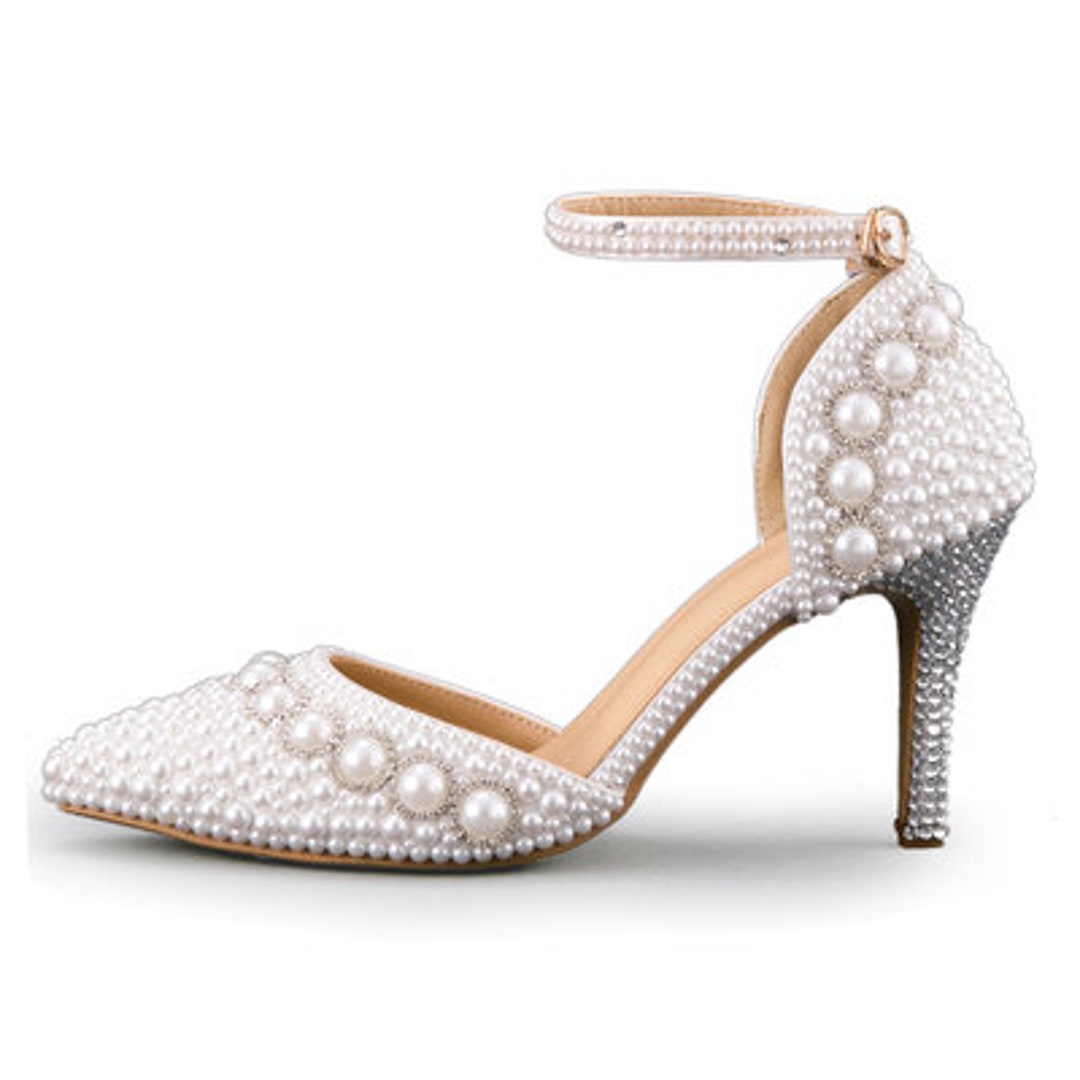 Pearl Rhinestone Diamonds Bridal Sandals 3 Inches Heels - Etsy