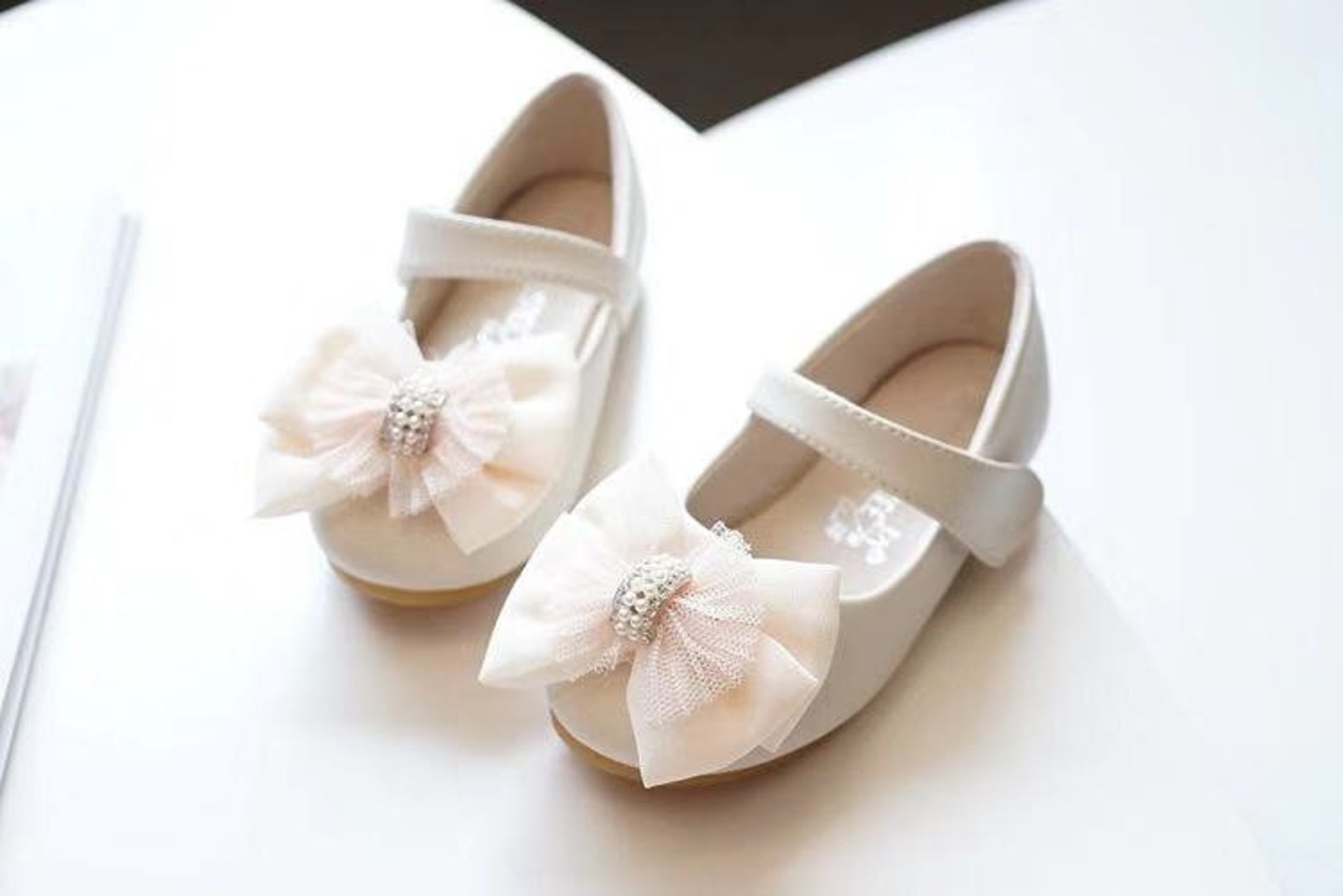 Ivory Flower Girls Shoes off White Bows Toddler Girl Shoes - Etsy
