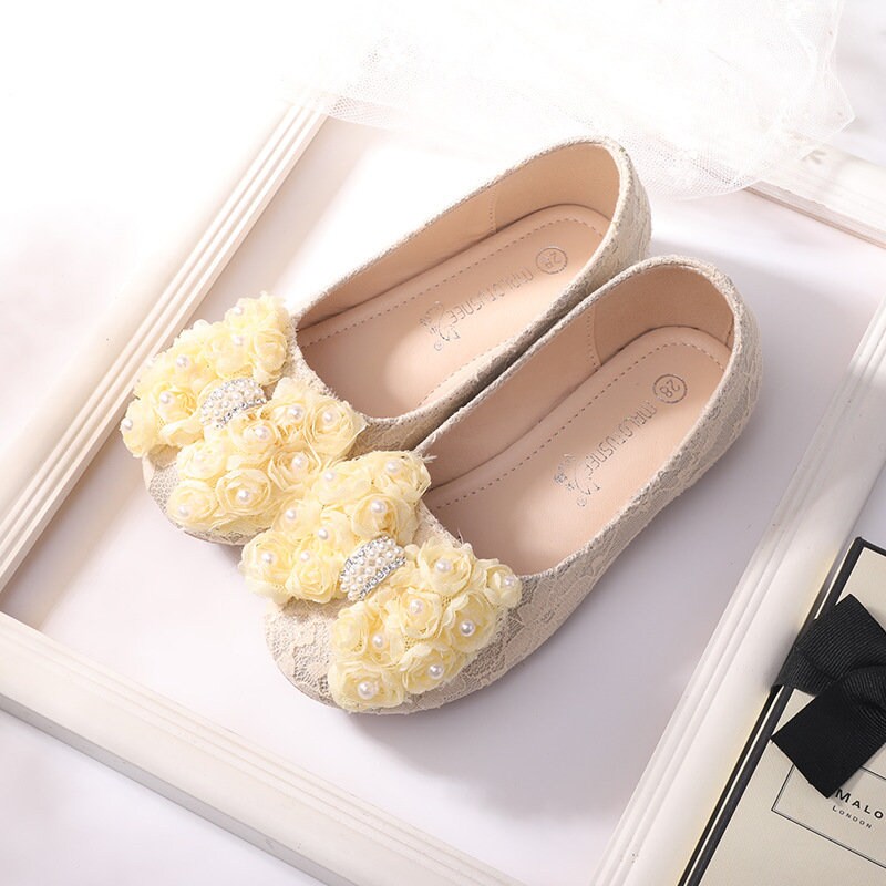 Flower Girl Shoes Lace Roses Flowers Toddler Youth Shoes for - Etsy