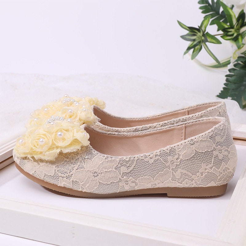 Flower Girl Shoes Lace Roses Flowers Toddler Youth Shoes for - Etsy