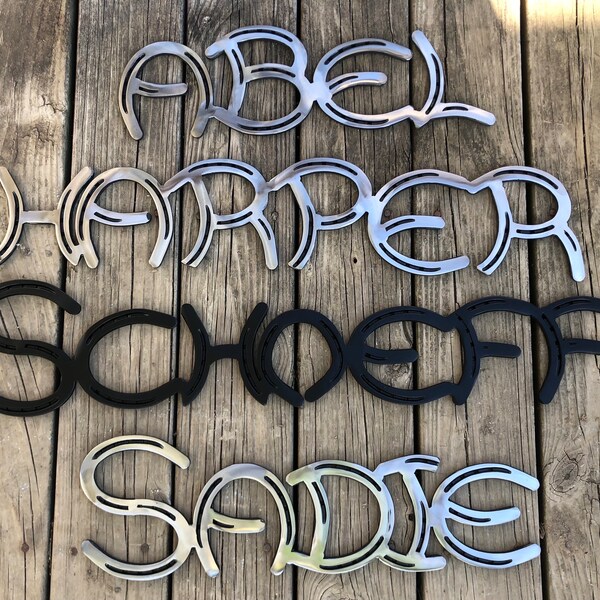 Horseshoe Letters - Etsy