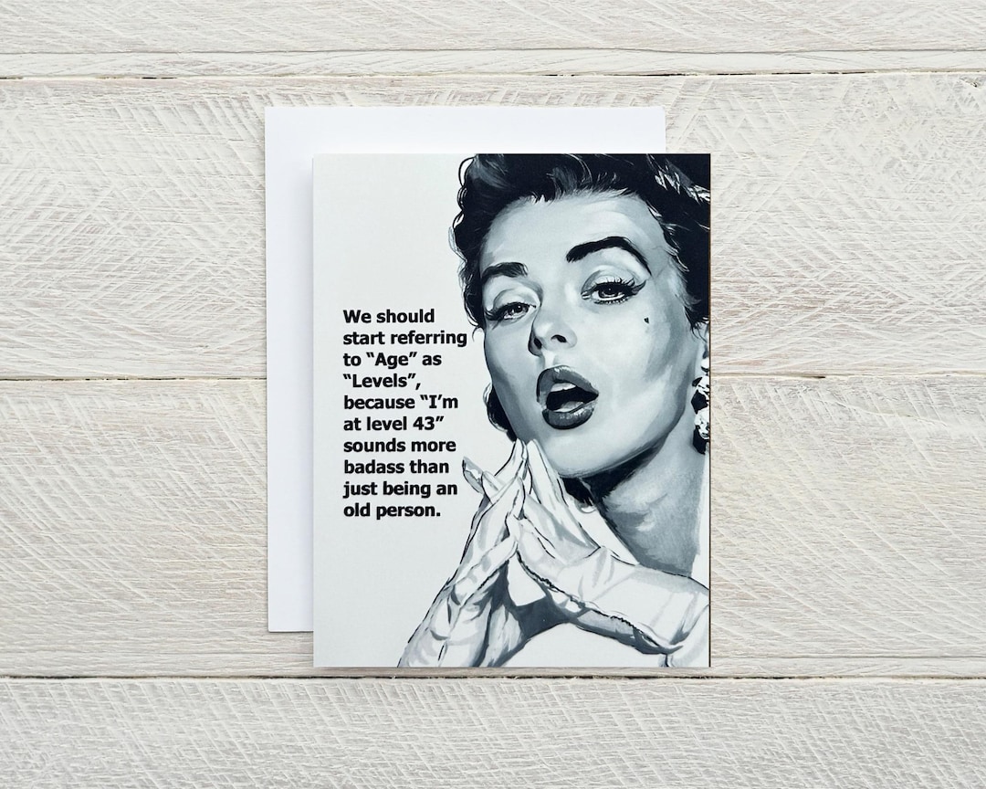 Age as Levels Funny Blank Birthday Greeting Card - Birthday Card ...