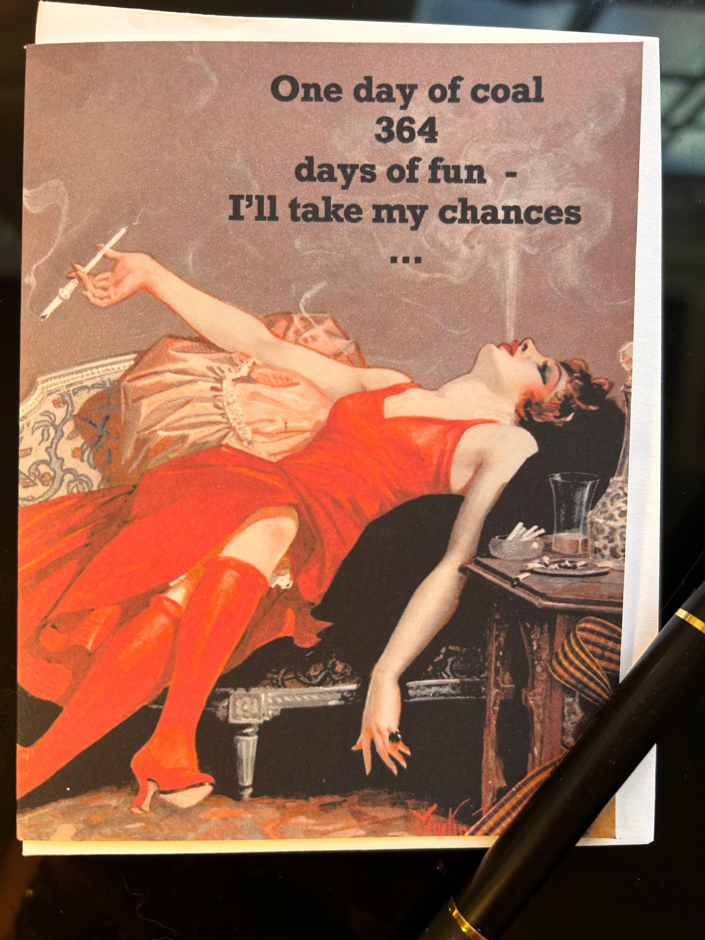 I'll Take My Chances ... Holiday Card, Christmas Card , Snarky Card , Funny, Just for Fun ...