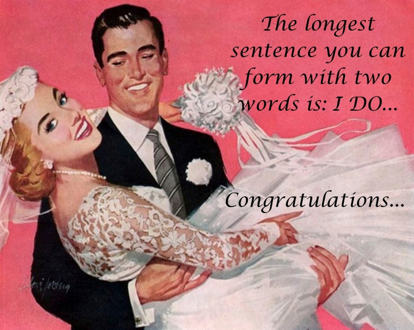 FUNNY WEDDING CONGRATULATIONS Card. Humorous Hilarious - Etsy