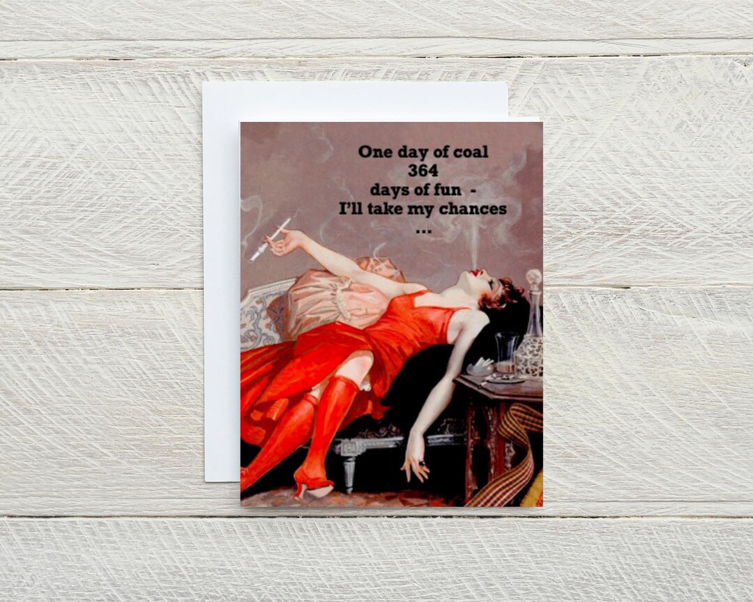 I'll Take My Chances ... Holiday Card, Christmas Card , Snarky Blank ...