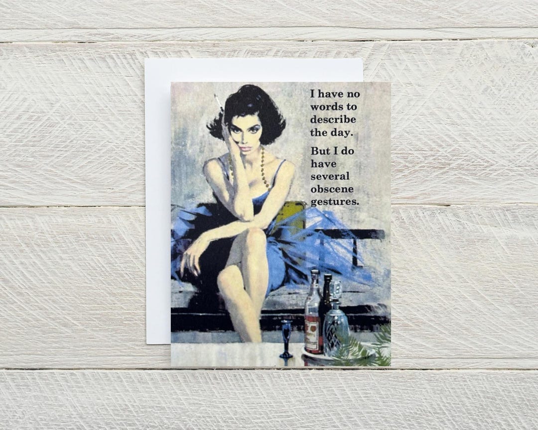 I Have No Words to Describe the Day ... Funny Blank Greeting Card, Just ...