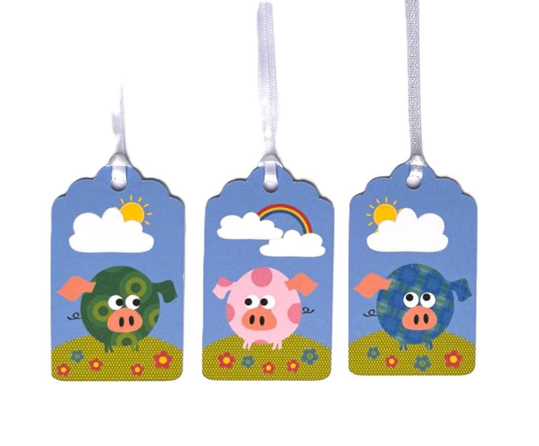 Piggy Gift Tags, Piglet, Set of 3 Pig Gift Tags, Kids Tags, Children ...