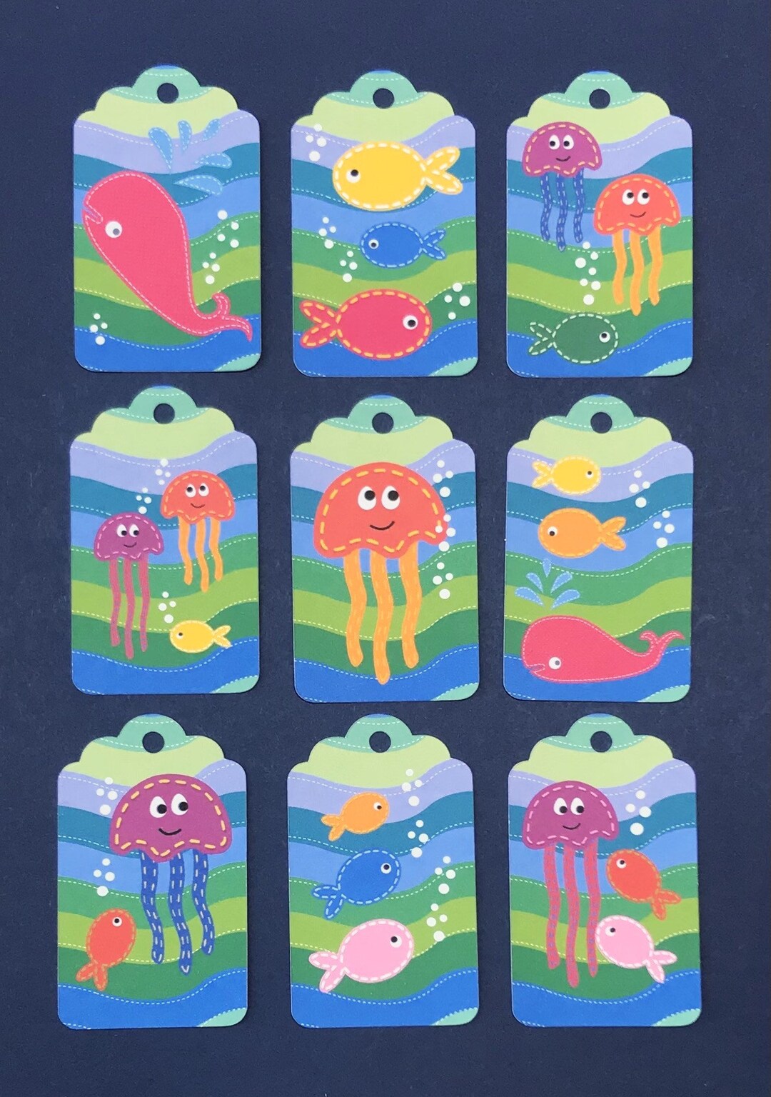 Sealife Gift Tags, Under the Sea, Sea World, Set of 9 Gift Tags and ...