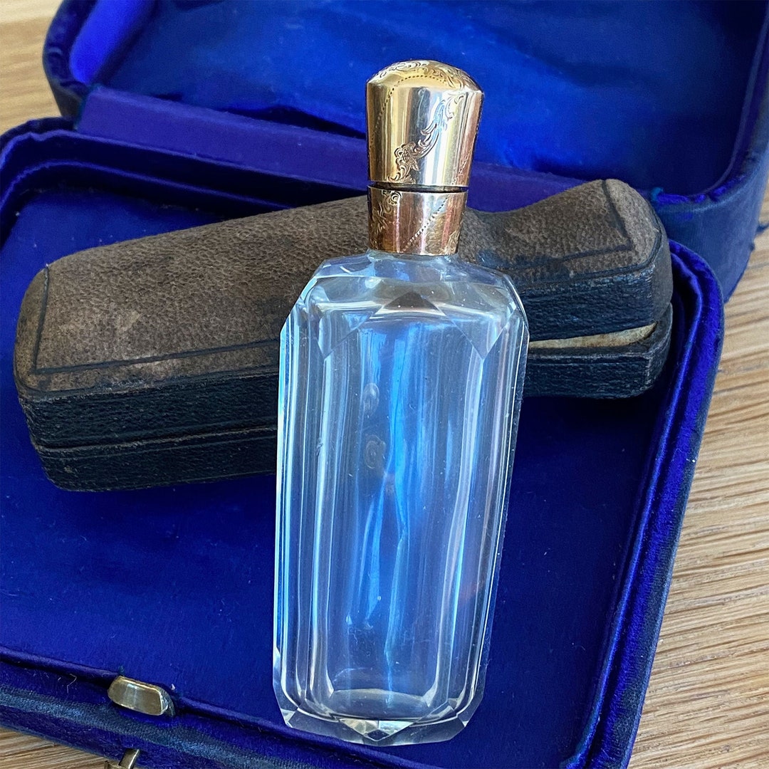 Antique Dutch 14ct Gold Perfume Bottle: Glass Scent Flask, Original ...