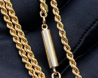 Gold Barrel Link Necklace - Etsy