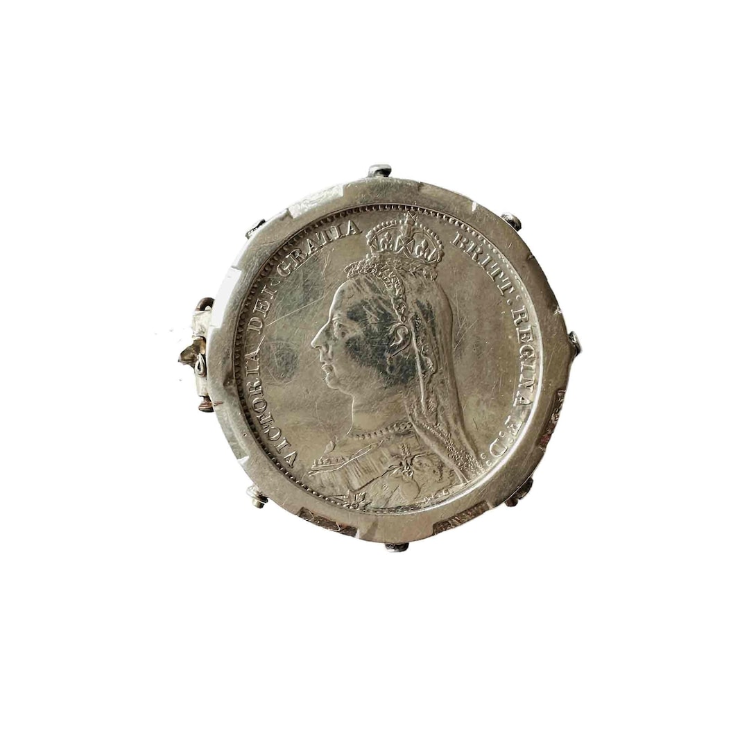 Antique| Victorian Silver Shilling Coin| Brooch Pin "to Pay the ...