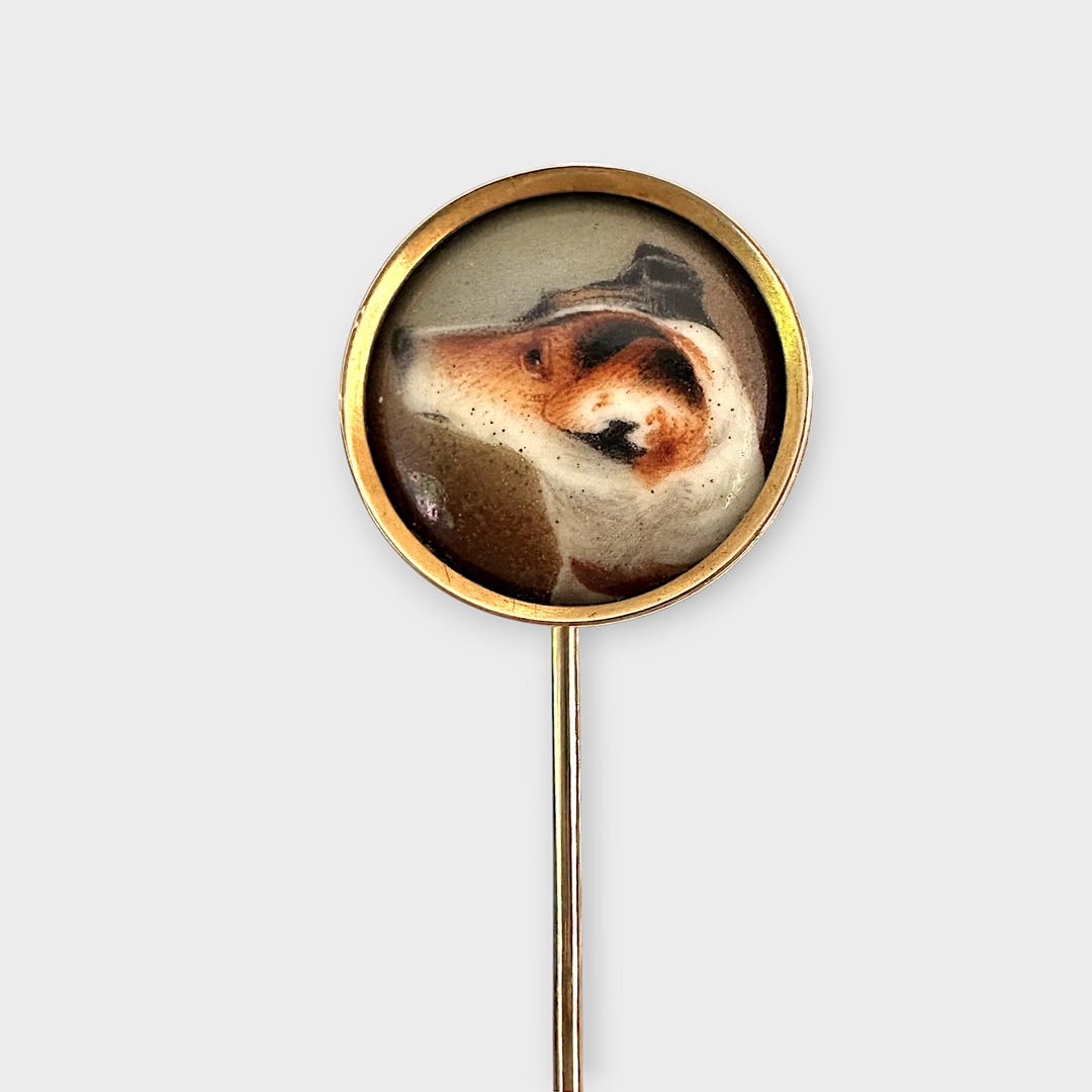 Victorian 9ct Gold Enamel Jack Russell Stick Pin: Antique Dog Brooch - Etsy