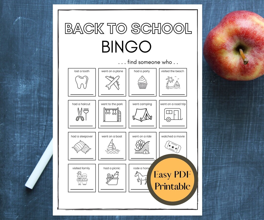 Back to School Bingo Template | PDF | Back to School Game | Back to ...