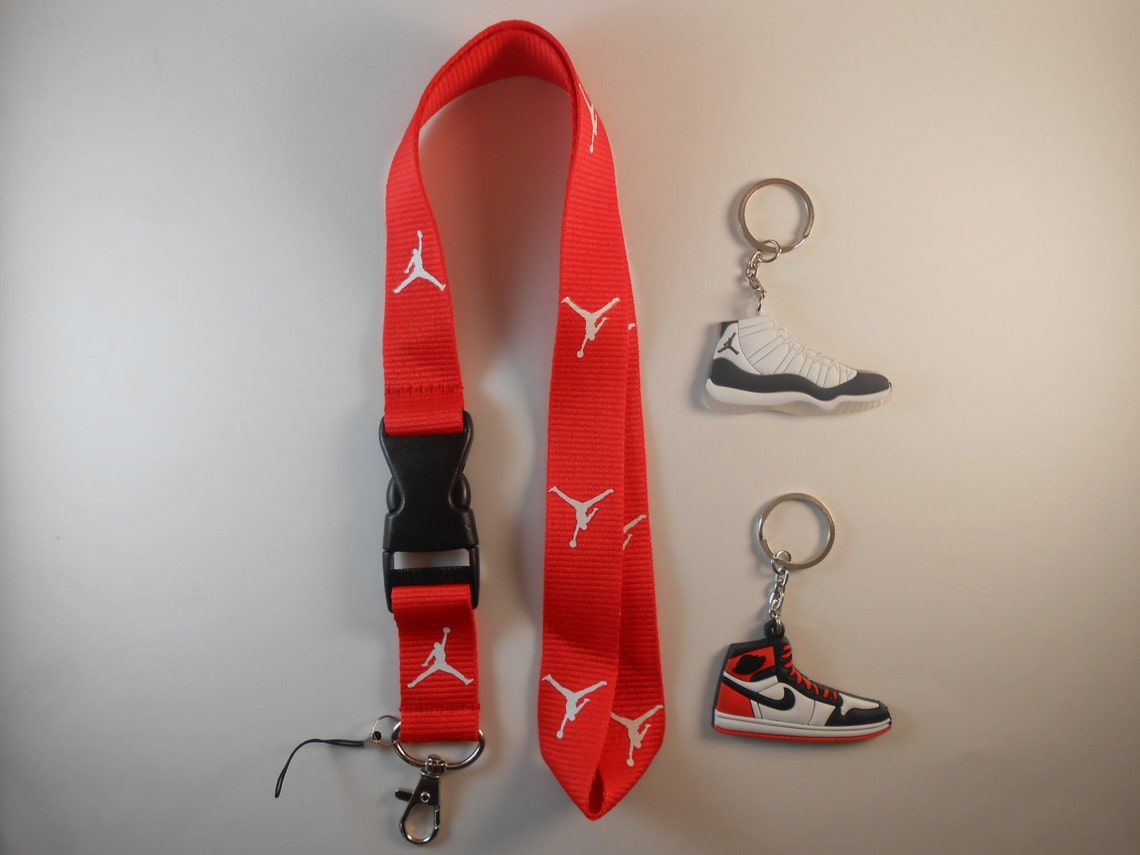 Jordan Lanyard With Two Jordan Shoe Keychains. New - Etsy