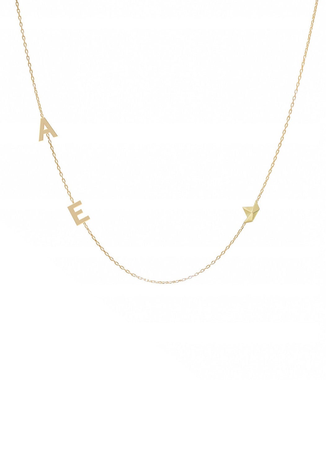 Letter Chain Paper Boat Heart Star Moon Personalized Initial Chain ...