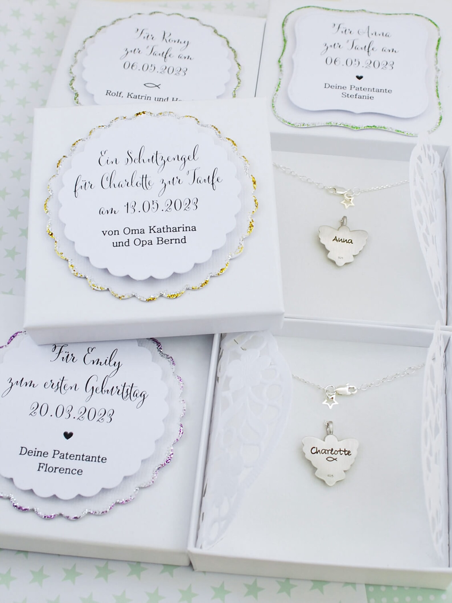 Baptismal Necklace Angel Engraving Baptism Gifts Guardian Angel ...