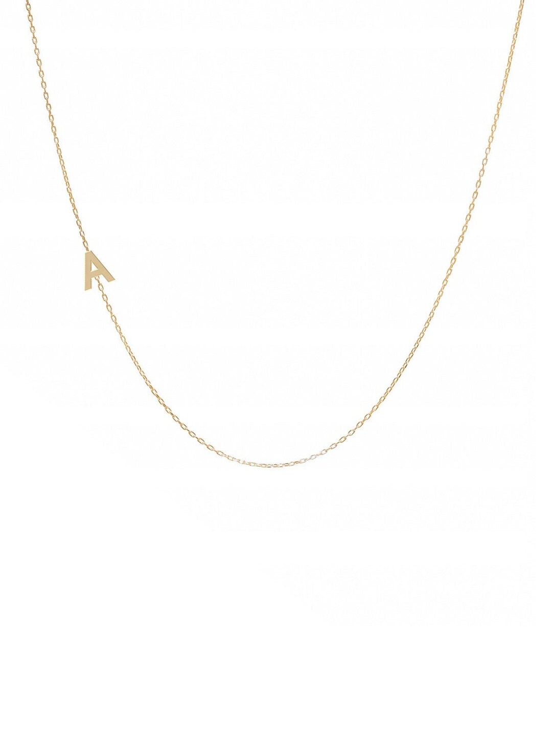 Necklace With Letters on the Side, a Letter on Chain, Initial Chain ...