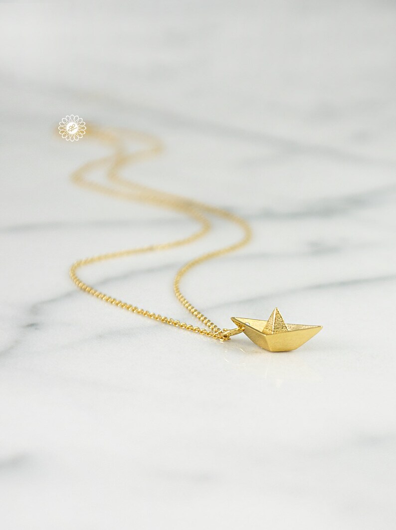 Necklace Paper Boat * Nautical Jewelry * Origami Boat * Maritime ...