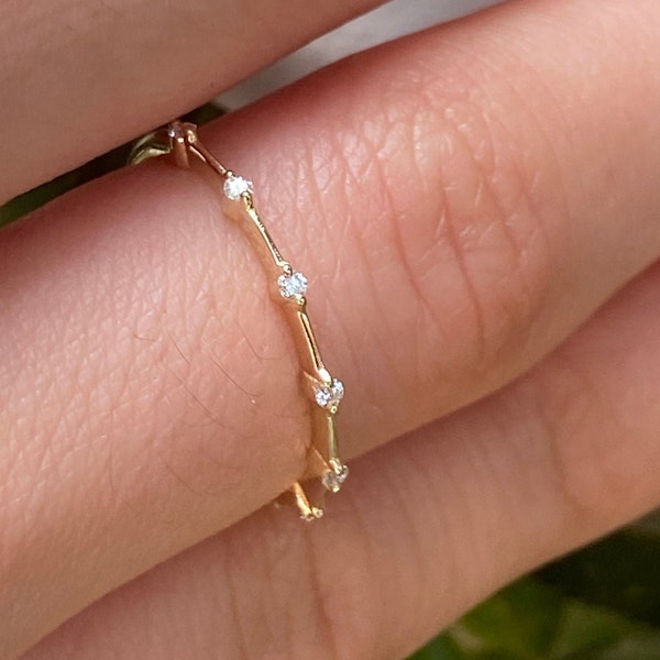 Thin Diamond Band - Etsy