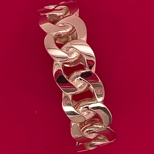 14K Gold Chain Ring Cuban Link Ring Thick Chain Curb Ring - Etsy