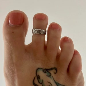 Sterling Silver 925 Adjustable Flower Toe Ring Brand New - Etsy
