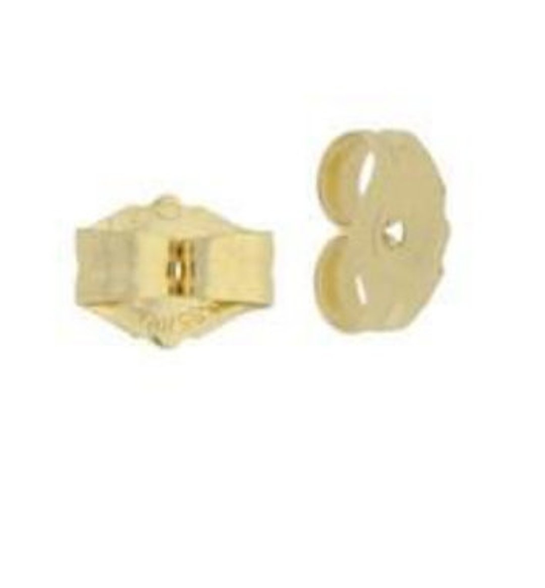10K Solid Yellow Gold Replacement for Push-back Stud Earrings / 0.76mm ...