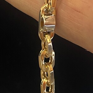 14K Solid Two Tone Yellow and White Gold Stylish Italian Chain 5.25mm ...
