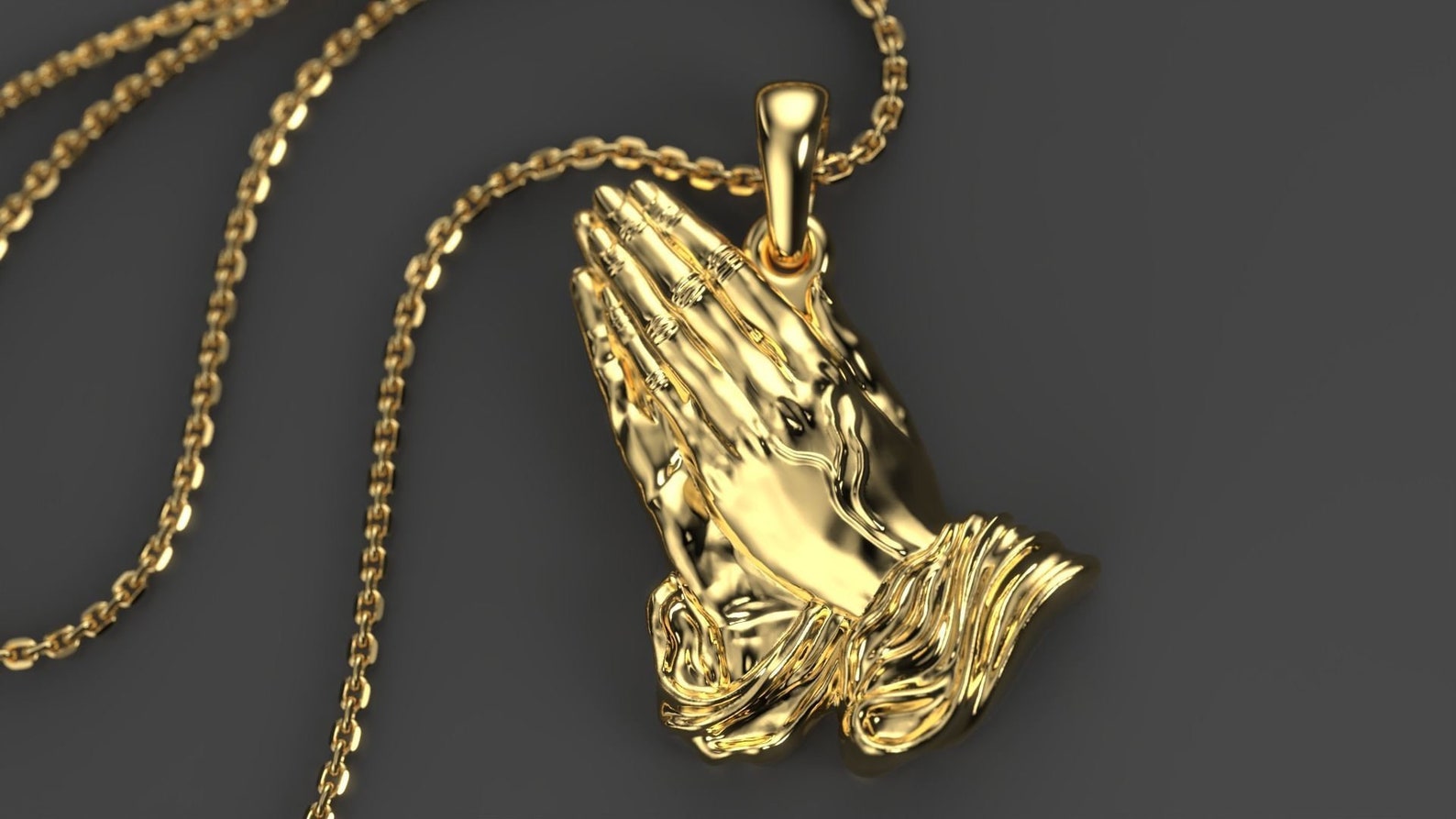 14k Solid Gold 3D Praying Hands / 14K Praying Hands Pendant/ - Etsy