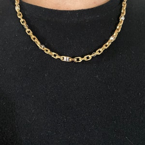 14K Solid Two Tone Yellow and White Gold Stylish Italian Chain 5.25mm ...