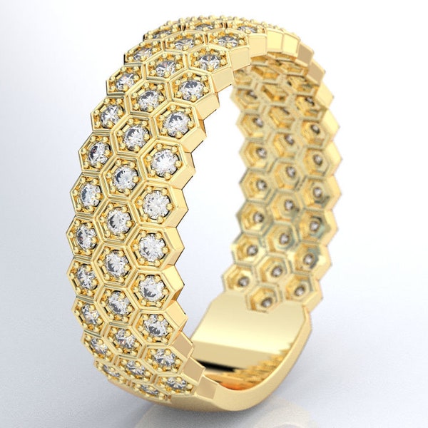 Honeycomb Engagement Ring - Etsy