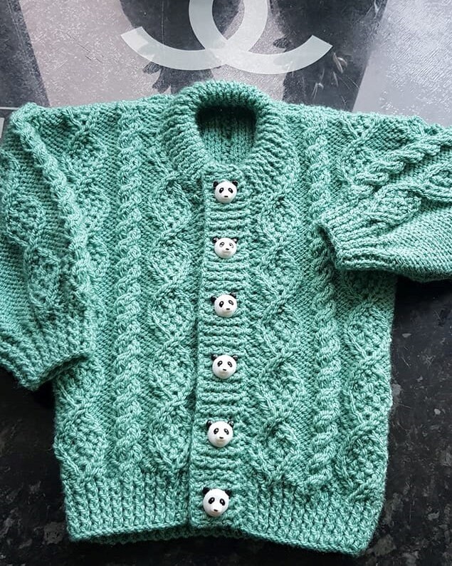 Danielle - DK Baby Knitting Pattern - Headband, Cardigan, Hat, Booties ...