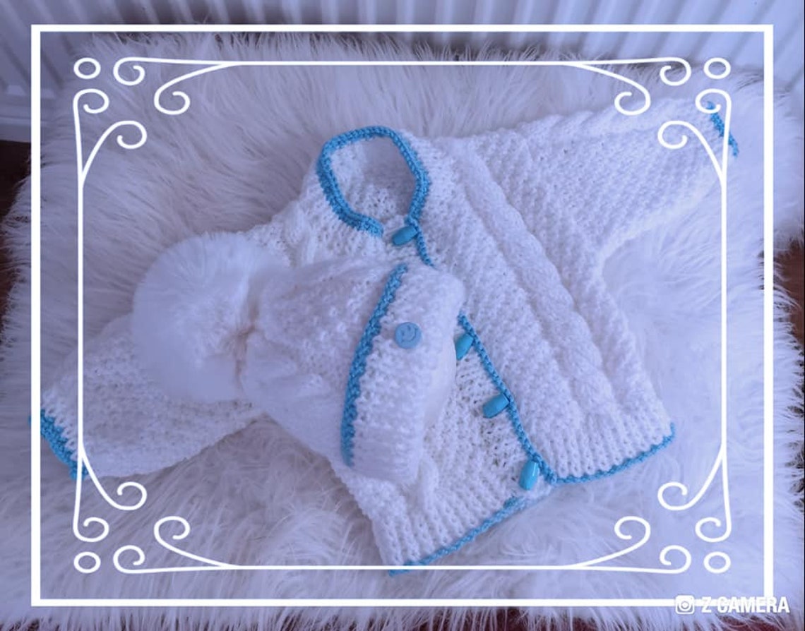 Willow Aran Designer Knitting Pattern Cardigan & Hat. AGES | Etsy
