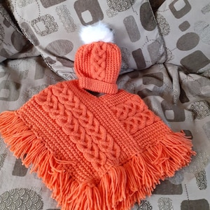 Donegal - Aran Knitting Pattern - Poncho and Hat - Etsy Canada