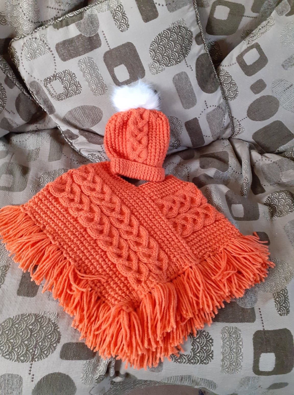 Donegal Aran Knitting Pattern Poncho and Hat - Etsy