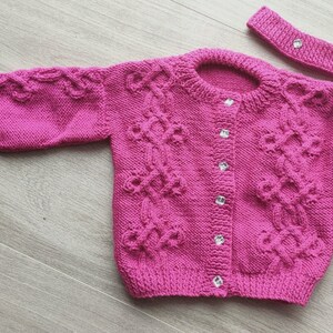 Mary Anne Mcgroarty - DK Knitting Pattern - Cardigan, Headband & Shoes ...