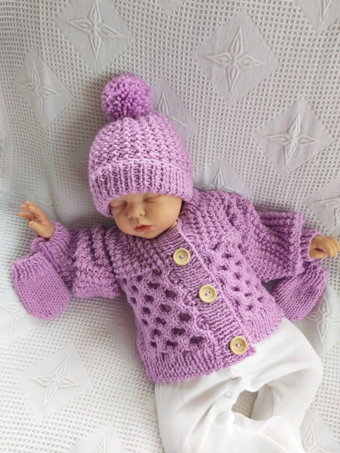 Liam - Baby Aran Knitting Pattern for Cardigan and Hat - Etsy