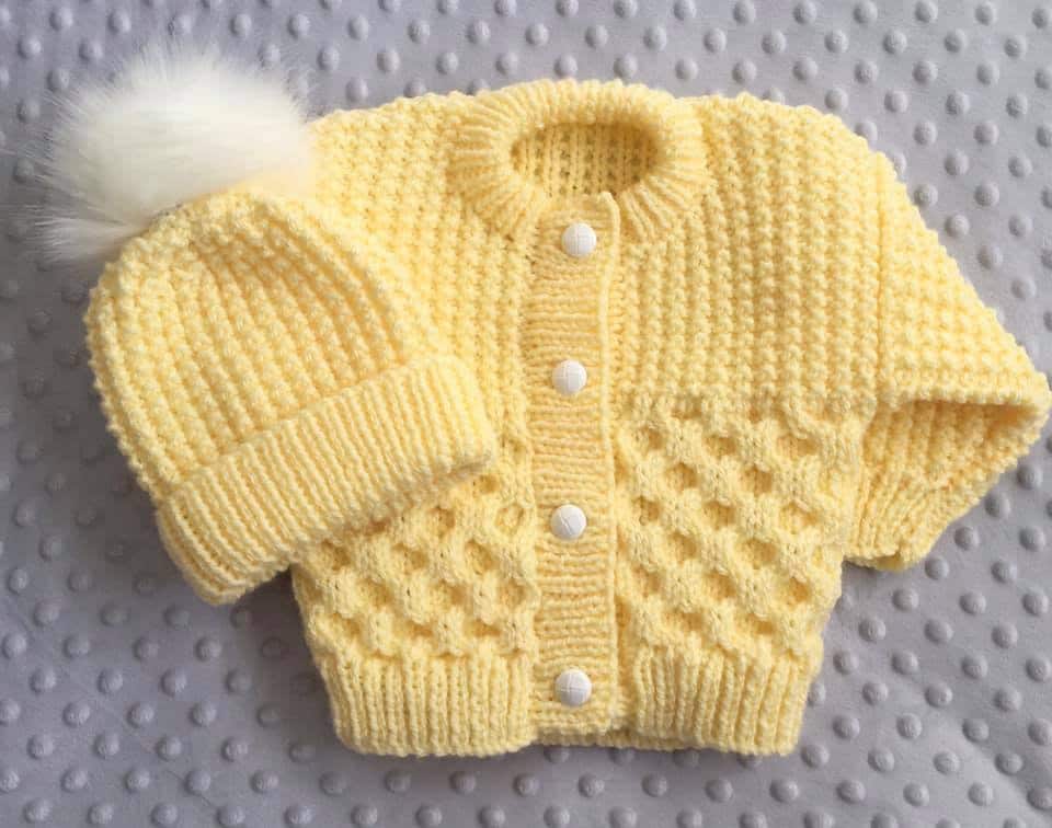 Liam - Baby Aran Knitting Pattern for Cardigan and Hat - Etsy