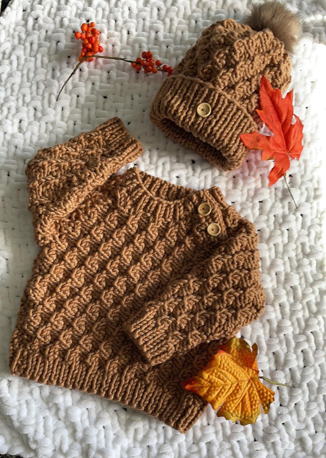 Agatha Chunky Knitting Pattern Babies Toddler Cardigan Hat - Etsy