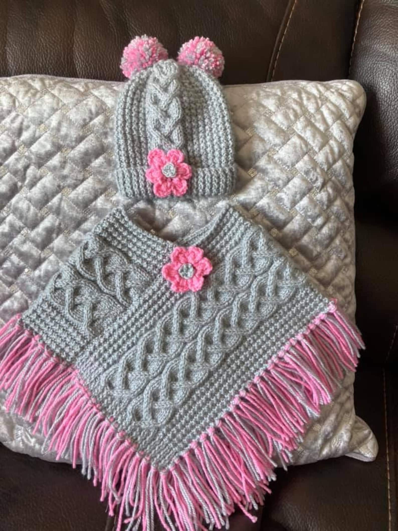 Donegal Aran Knitting Pattern Poncho and Hat - Etsy