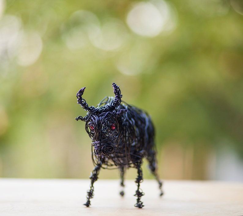 Bull Figurine Taurus Gift Stay Strong Gift Bull Wire Art | Etsy